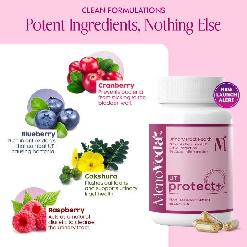 Menoveda UTI Capsules for Women - Supports Bladder, Kidney & Urinary T